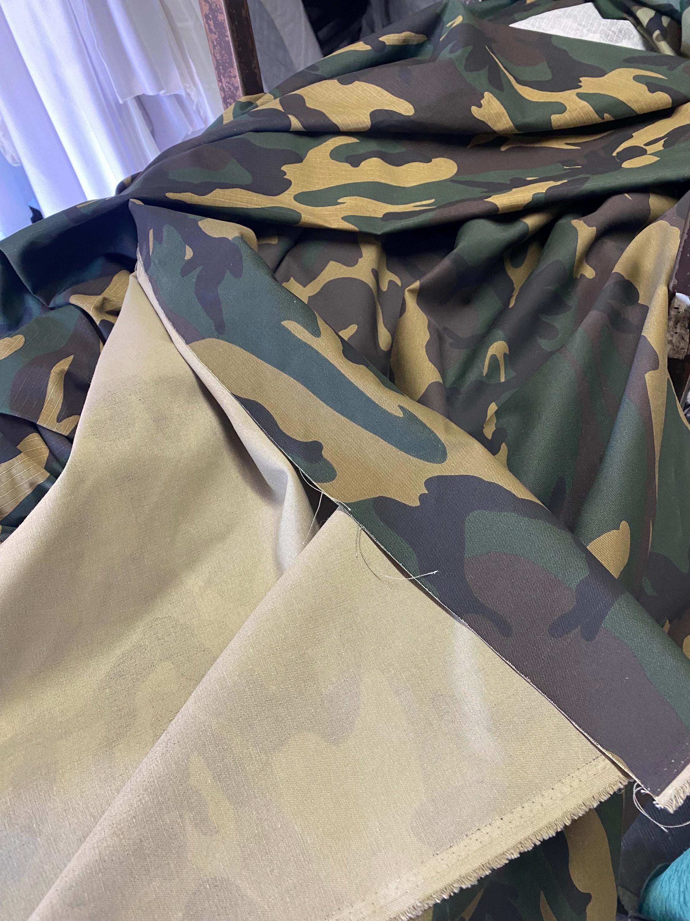 Camouflage Twill Fabric – Army Green Camo Print – Medium Weight Woven ...