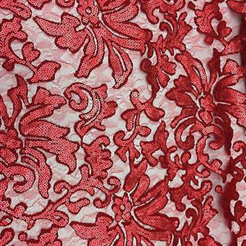 Red Beaded Lace Fabric - Etsy