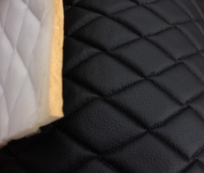Vinyl Black Quilted Auto Headliner Fabric With Foam Backing Upholstery ...
