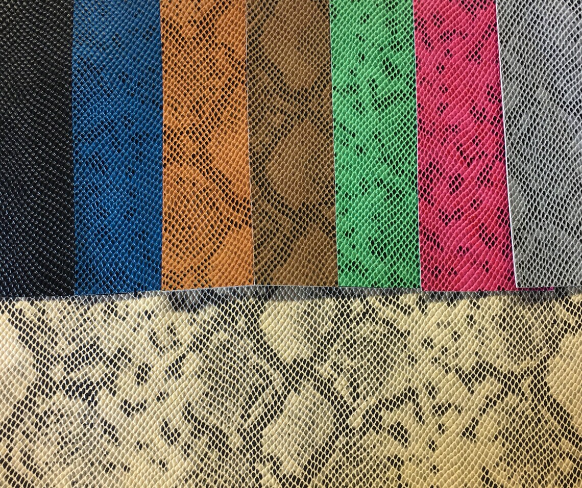 Vinyl Faux Fake Leather Small Snake Python Embossed Fabric | Etsy