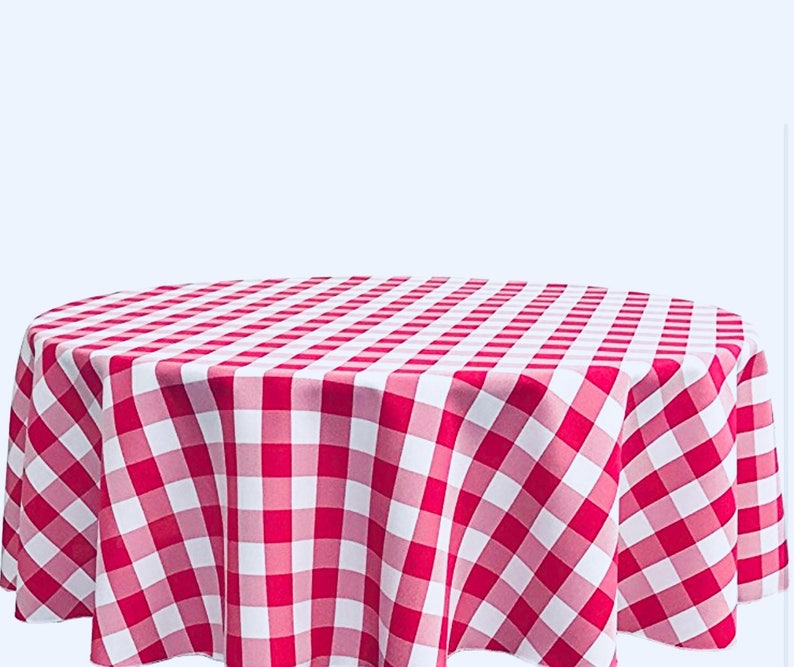 Poly Checkered Round Tablecloth Surge Clean Look Made in USA - Etsy