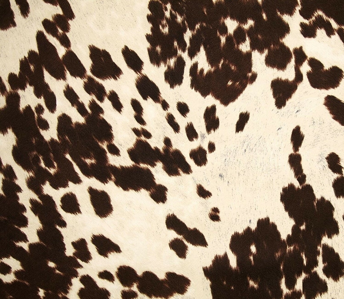 Brown Velvet Faux Suede Cow Print Upholstery Drapery Fabric by the Yard ...