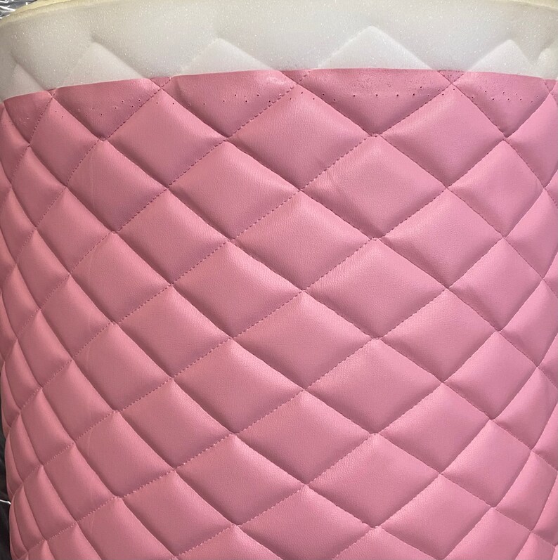 Pink PVC Diamond Quilted Faux Leather Vinyl Foam Backed Fabric - Etsy
