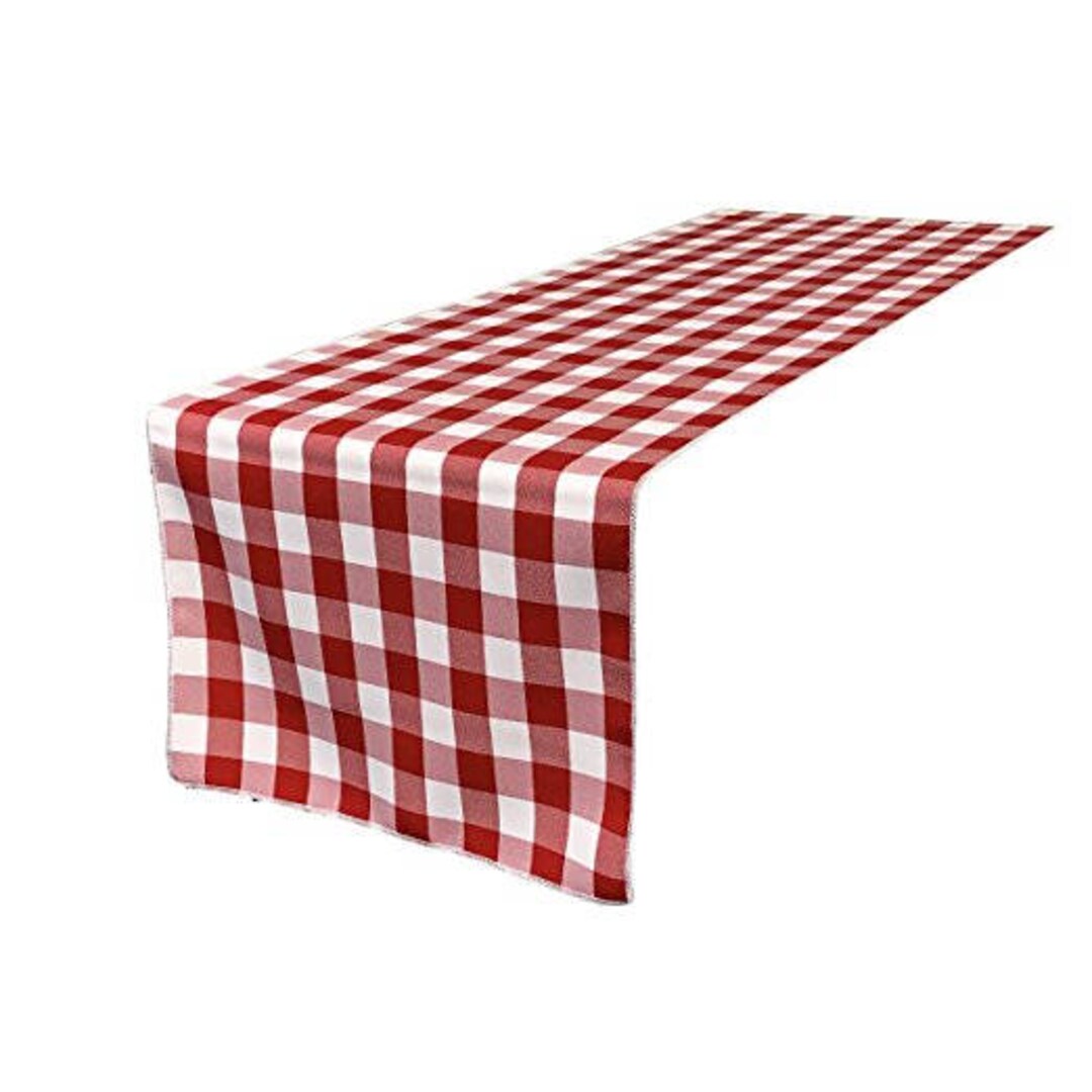 Poly Checkered Table Runner 14x108 Inch Surge Clean Look Made in USA - Etsy