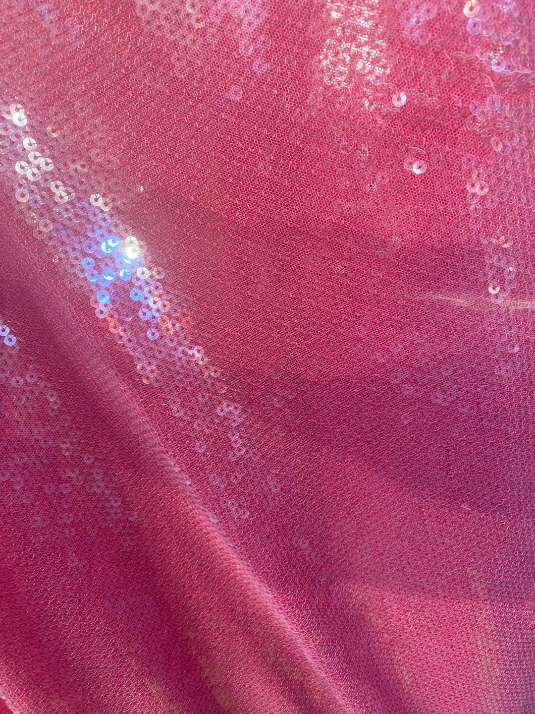 Clear Sequin on Fuchsia Mesh Fabric by the Yard 54” Wide - Etsy