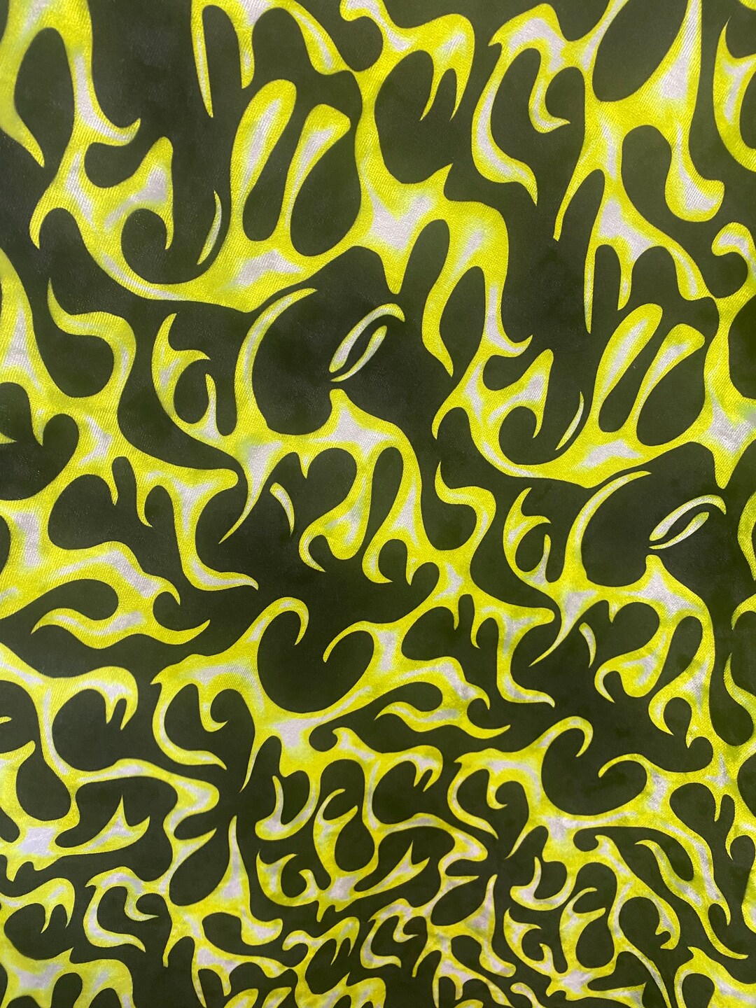 Neon Yellow Fire Flame Stretch Velvet Fabric 60” - Etsy