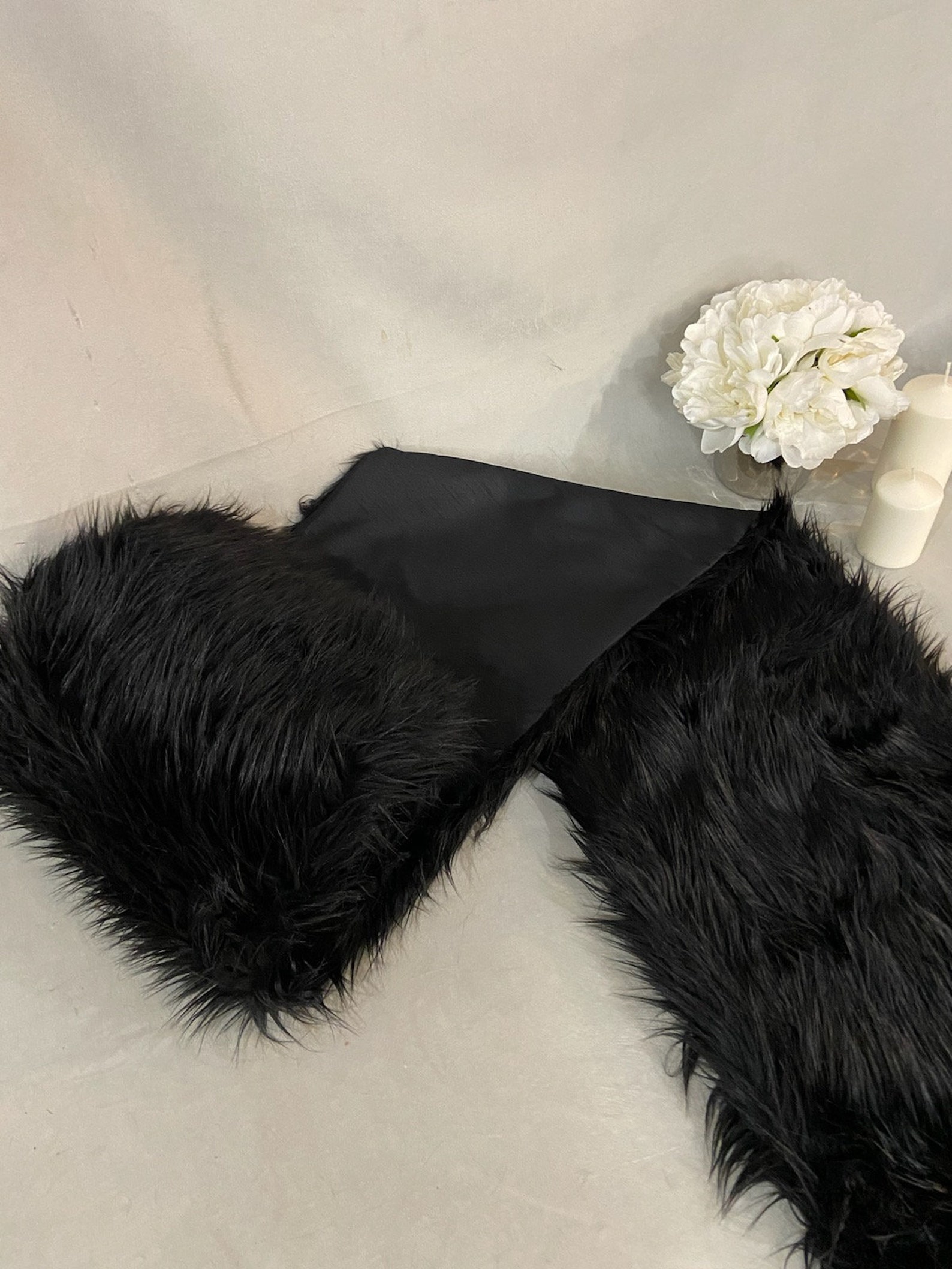 Furry Shaggy Faux Fur Table Runner Table Linen, Holiday Decor, Home ...