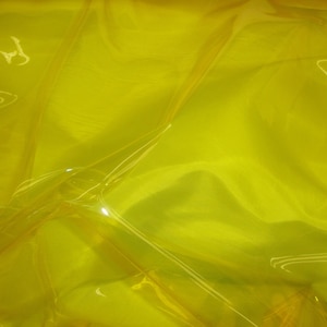 54" Wide Yellow 10 Gauge Transparent Tinted Plastic Vinyl Fabric by the ...