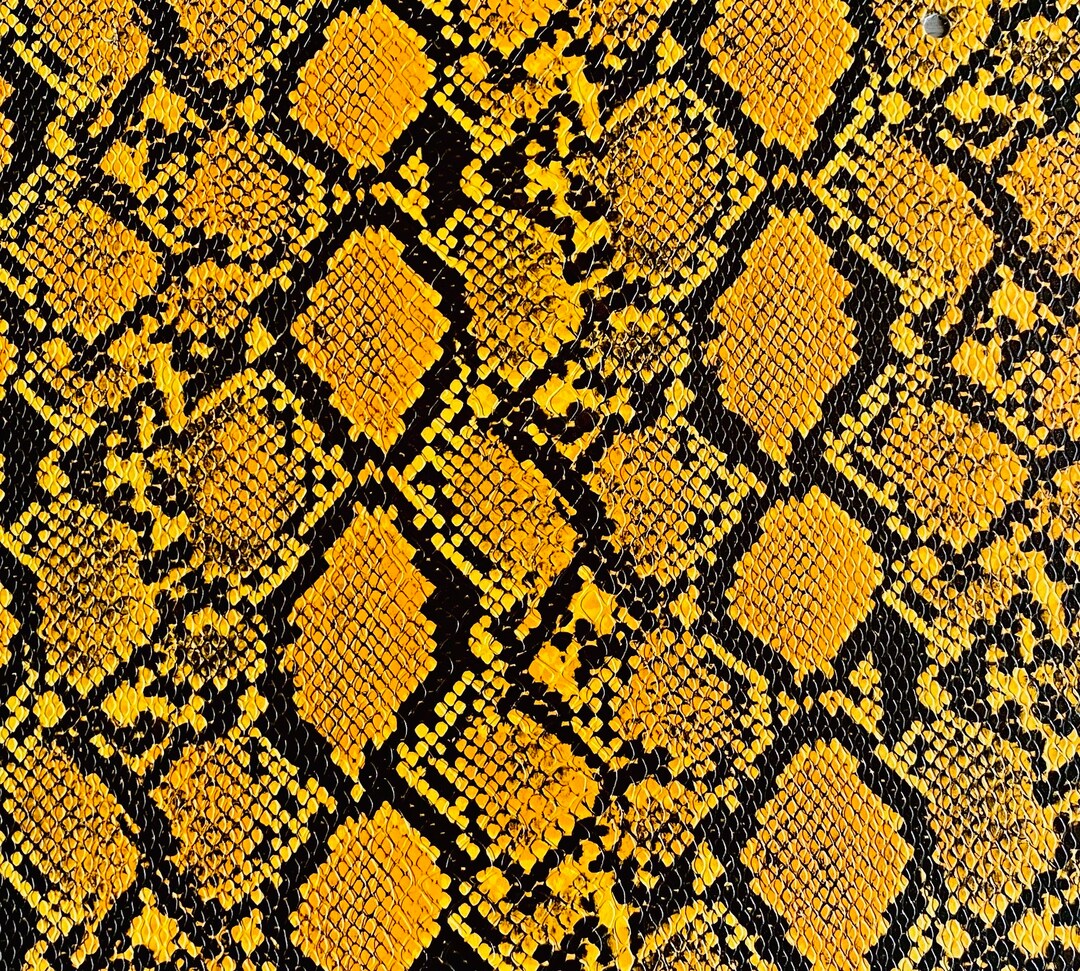 Yellow Cobra Snake Embossed Vinyl Fabric Sold by the Yard 54” Wide - Etsy