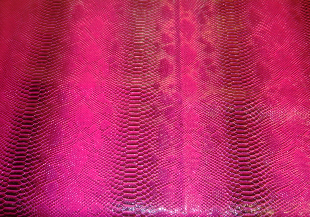 Magenta Vinyl Faux Leather Snake Viper Embossed Fabric Sold by the Yard ...