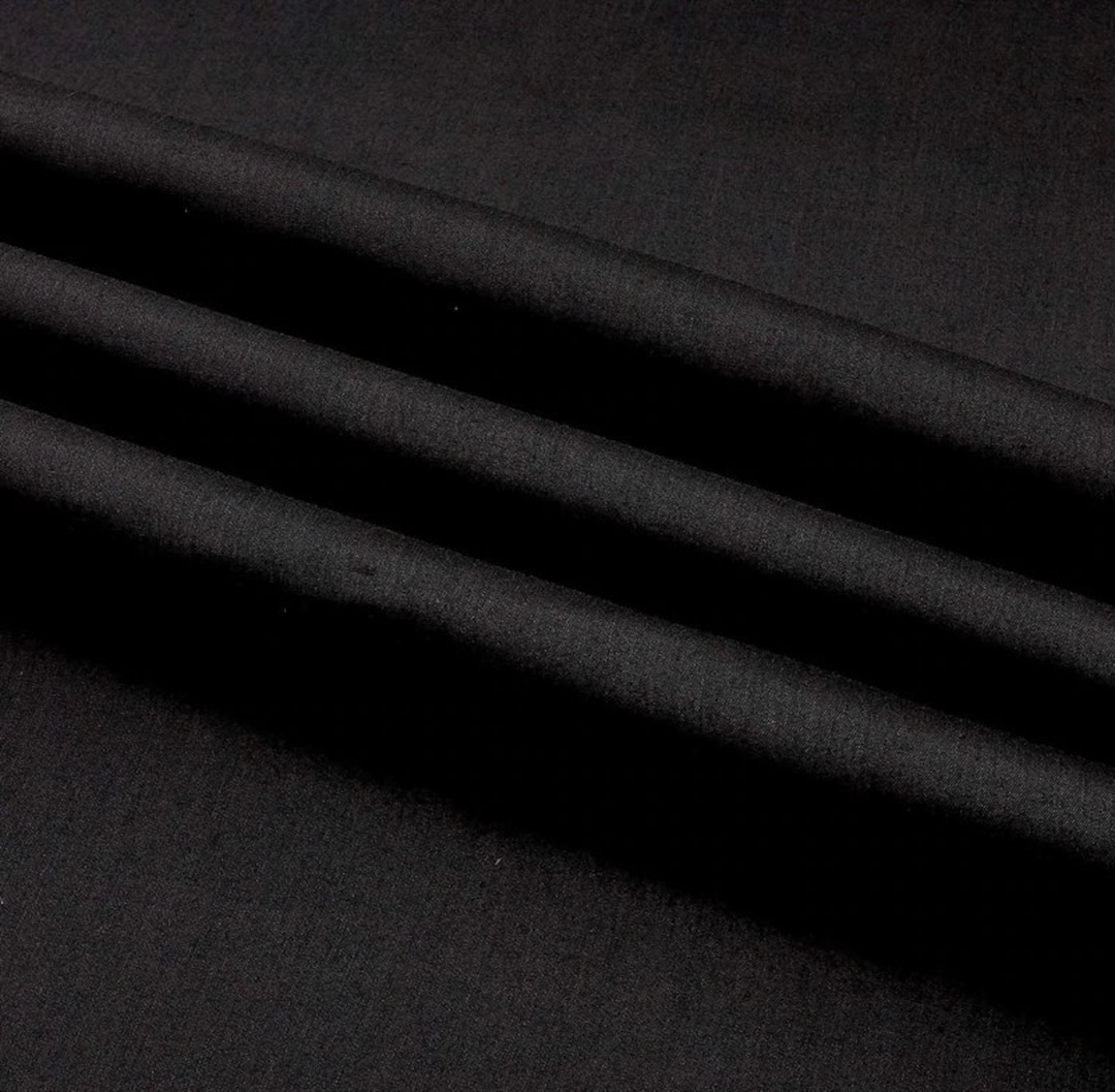 Black Polyester Cotton Fabric for Dresses, Blouses, Uniforms, Shirts - Etsy