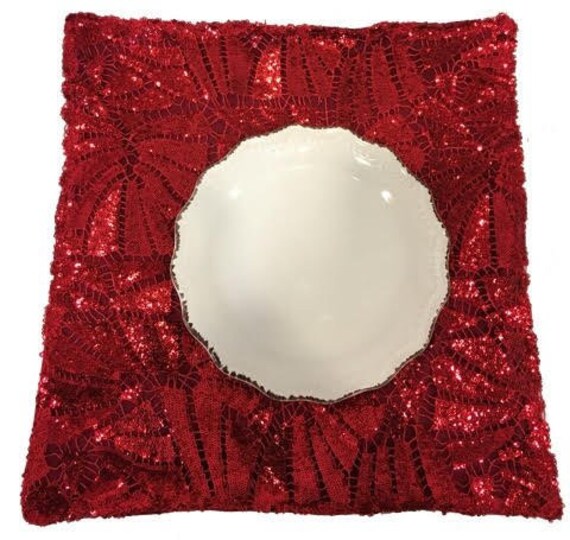 SET OF 6 Celebrity Sequin Mesh Embroidered Place Mats With | Etsy