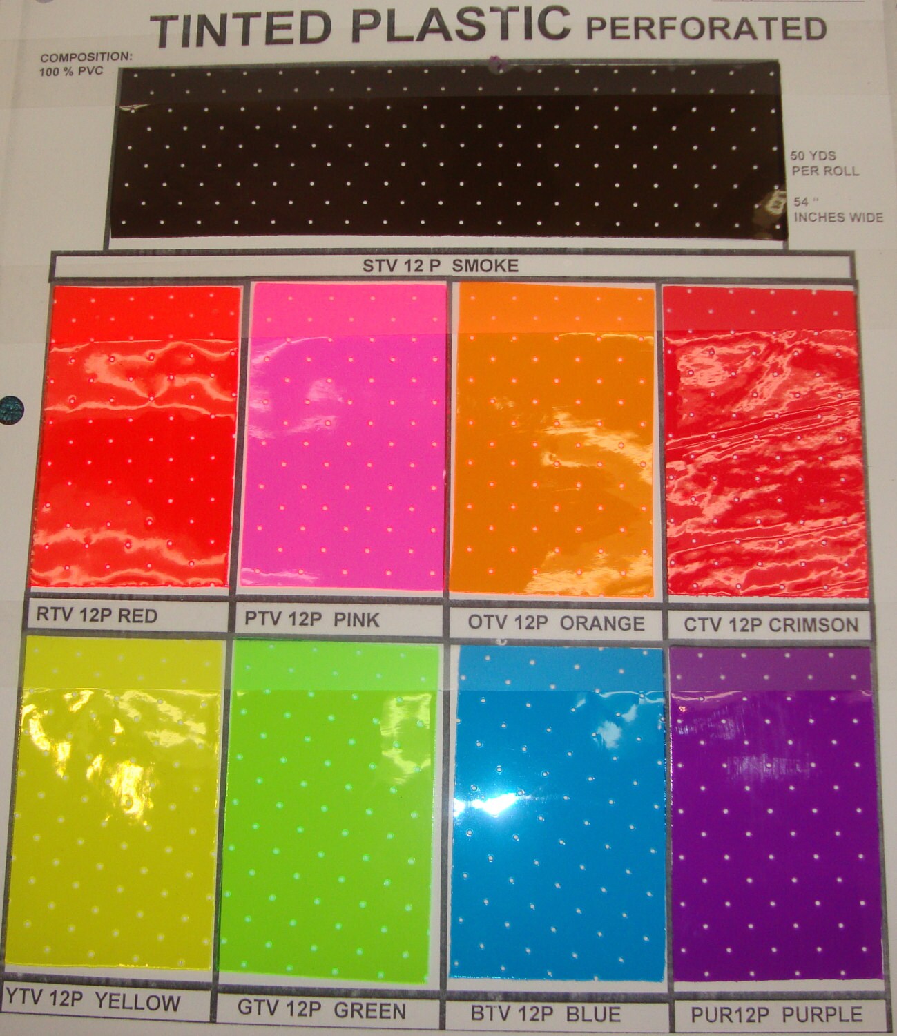 10 Gauge Tinted PERFORATED Transparent Plastic Vinyl 54 Inch | Etsy