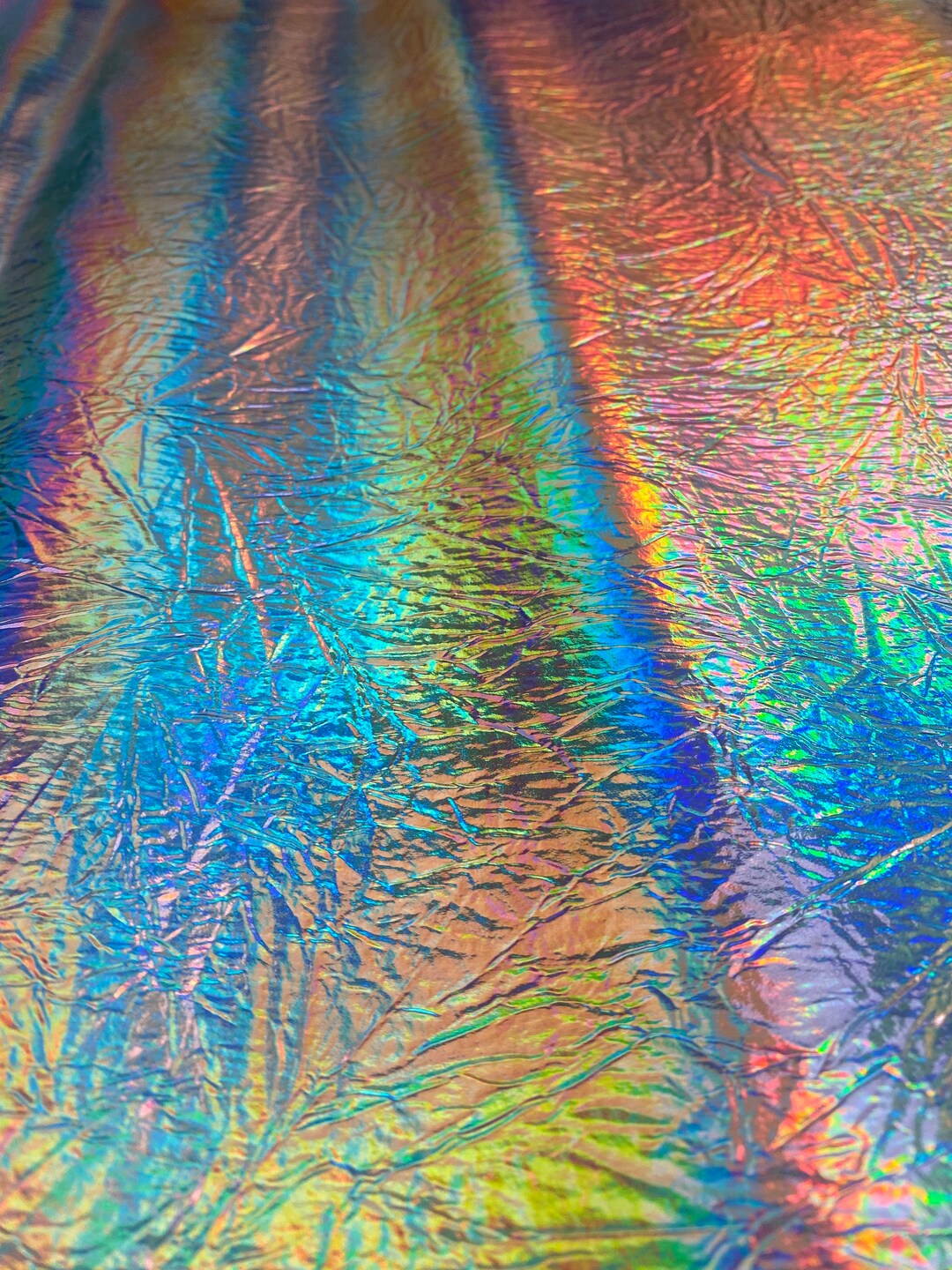 Holographic Gold Cracked Metallic Reflective Distressed Vinyl ...