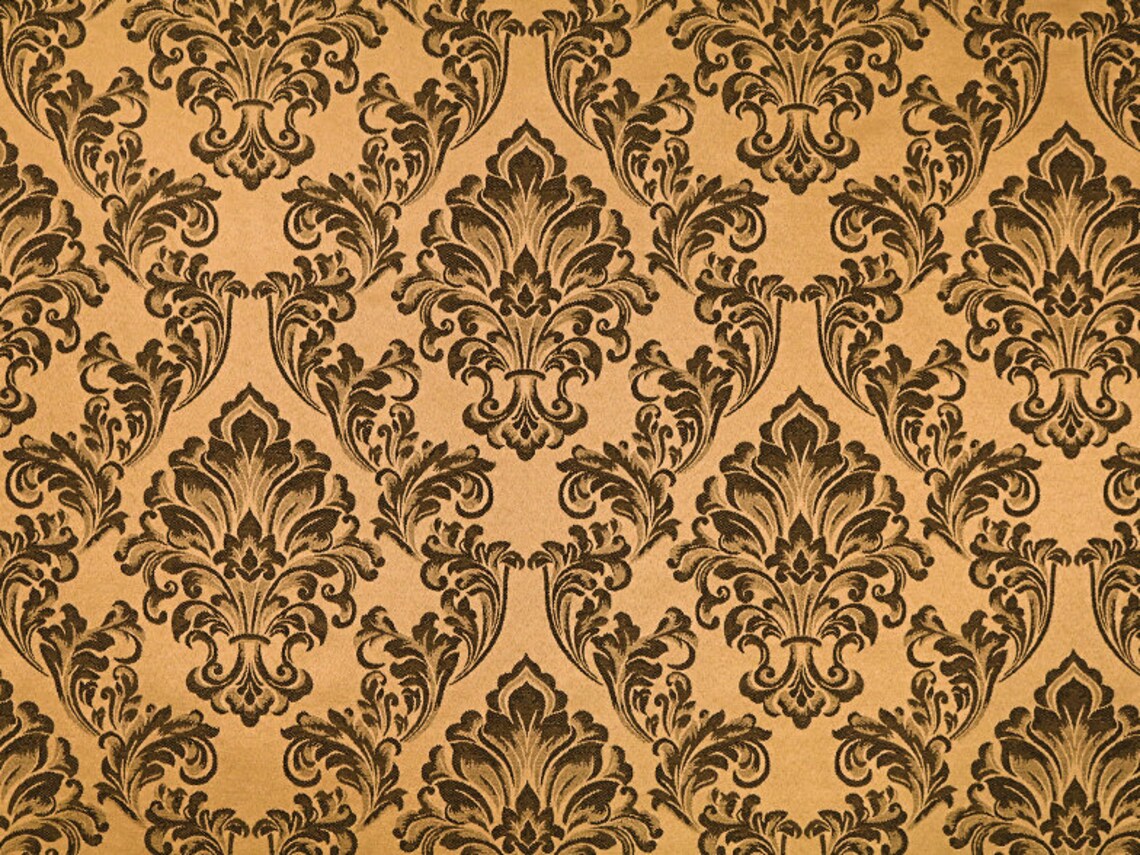 Bronze Damask Jacquard Upholstery Drapery Fabric by the Yard | Etsy