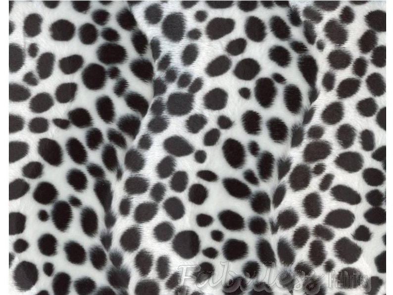 Black White Dalmatian Spots Animal Print Velboa Fabric - Etsy
