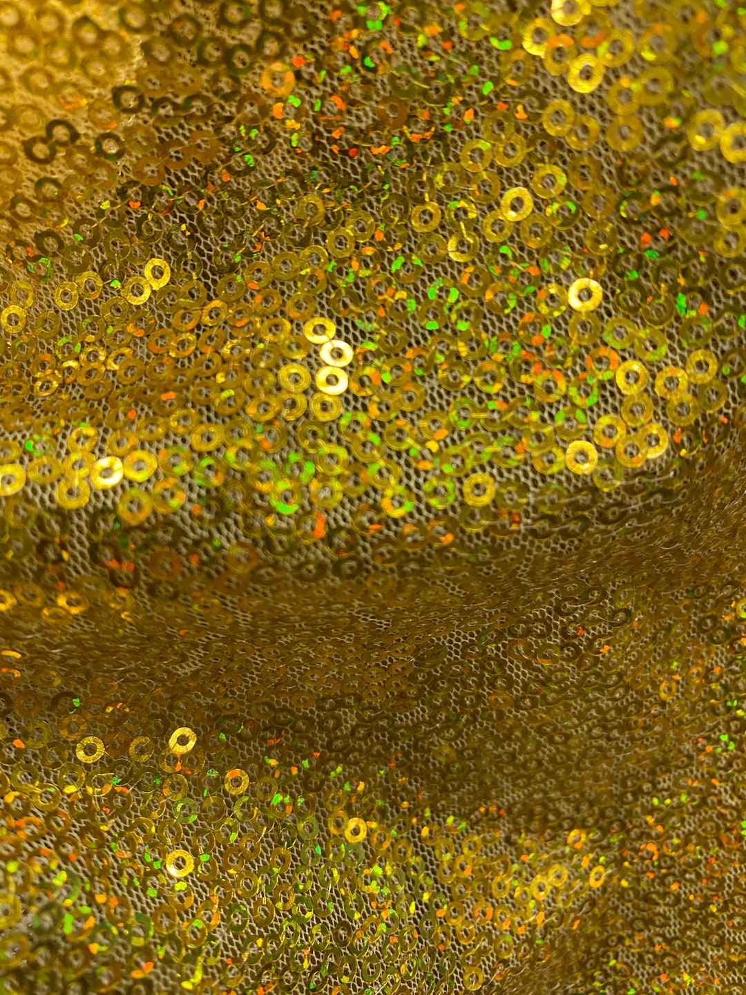 Gold Hologram 3mm Glitz Sequins on Mesh Fabric, 54" Wide - Etsy