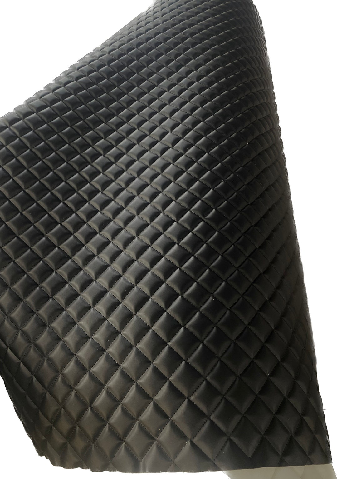 2x2” Diamond Vinyl Leather Faux Smooth PVC Black Quilted Auto Headliner ...