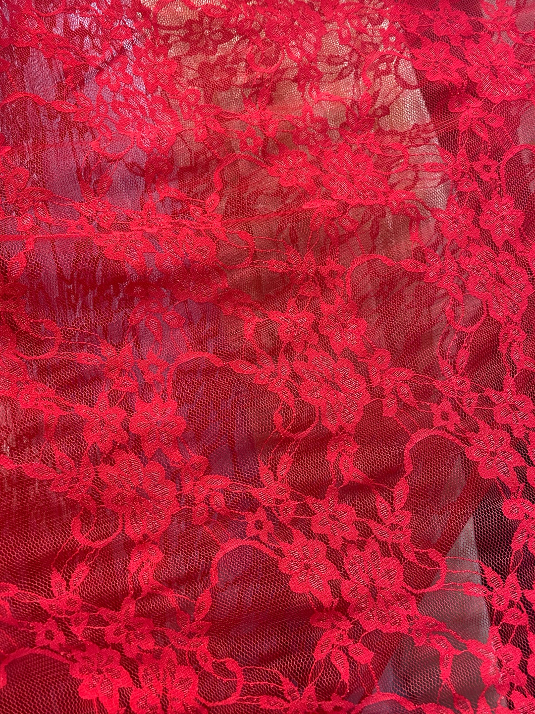 Red Stretch Lace by the Yard Wedding, Prom, Dresses, Lingerie, Pageant ...