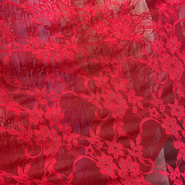 Red Lace Fabric (You'll Love) - Etsy