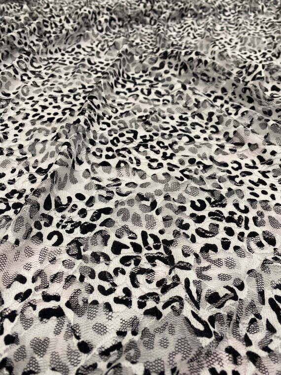 Cheetah Stretch Lace Poly Fabric by the Yard Wedding Prom - Etsy