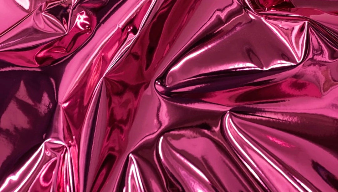Fuchsia Chrome Mirror Glossy Vinyl Leatherettes Fabric for Shoes Bags ...