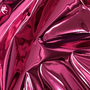 Fuchsia Chrome Mirror Glossy Vinyl Leatherettes Fabric for Shoes Bags ...