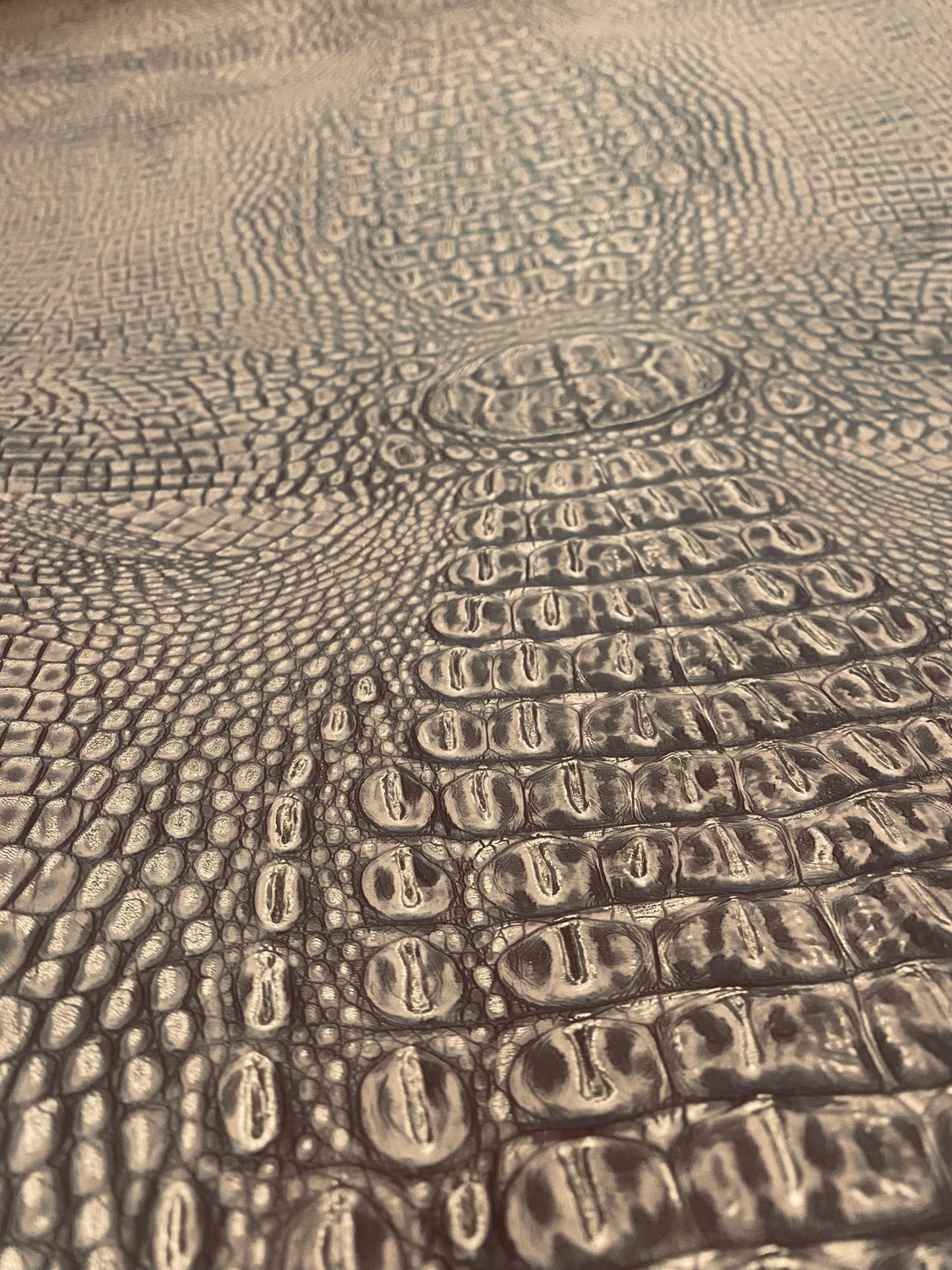 Bronze Big Alligator Embossed Vinyl Leather Upholstery Fabric - Etsy