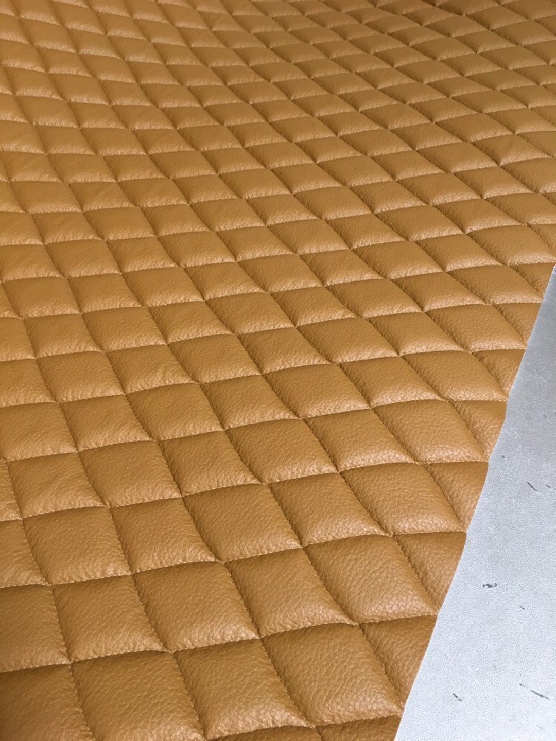 Desert Diamond Quilted Faux Leather Vinyl Foam Backed Fabric Automotive ...