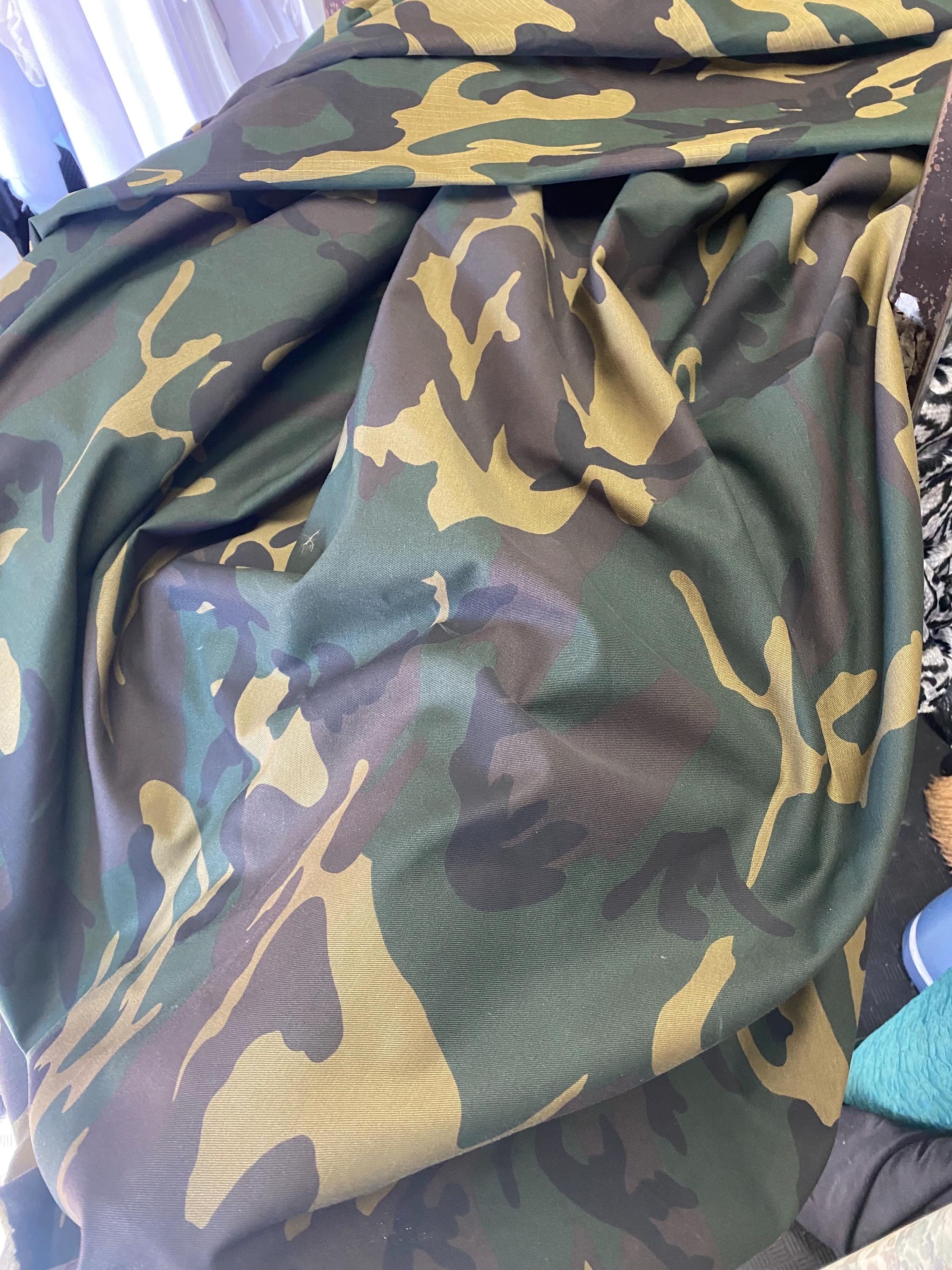 Camouflage Twill Fabric – Army Green Camo Print – Medium Weight Woven ...