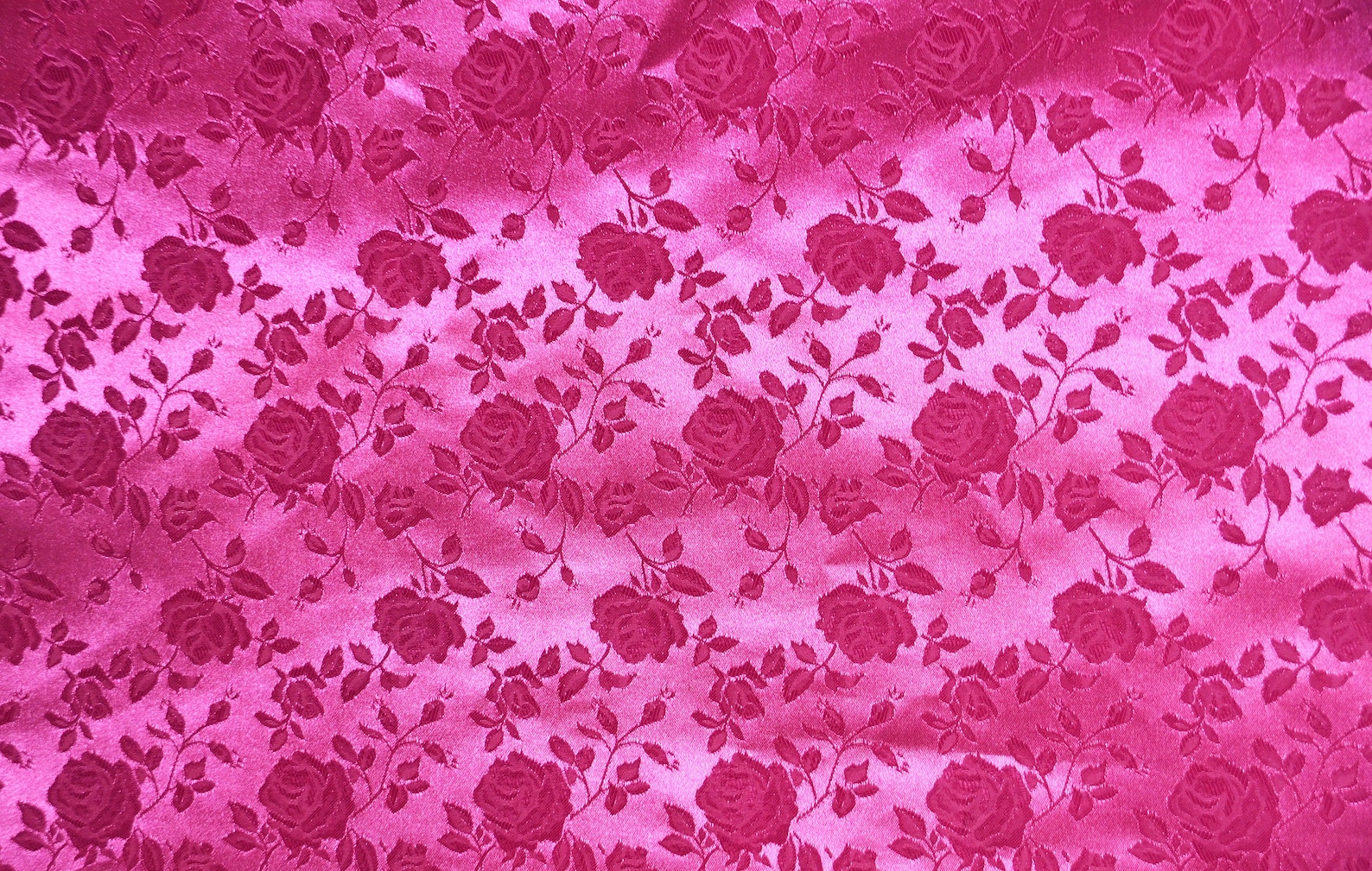 Fuchsia Jacquard Fabric Satin Floral 58 Wide per Yard - Etsy