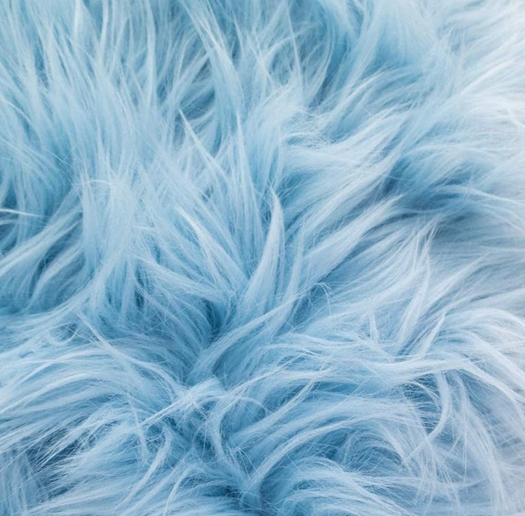 Light Blue Shaggy Faux Fur Upholstery Fabric Yard 60" Wide - Etsy