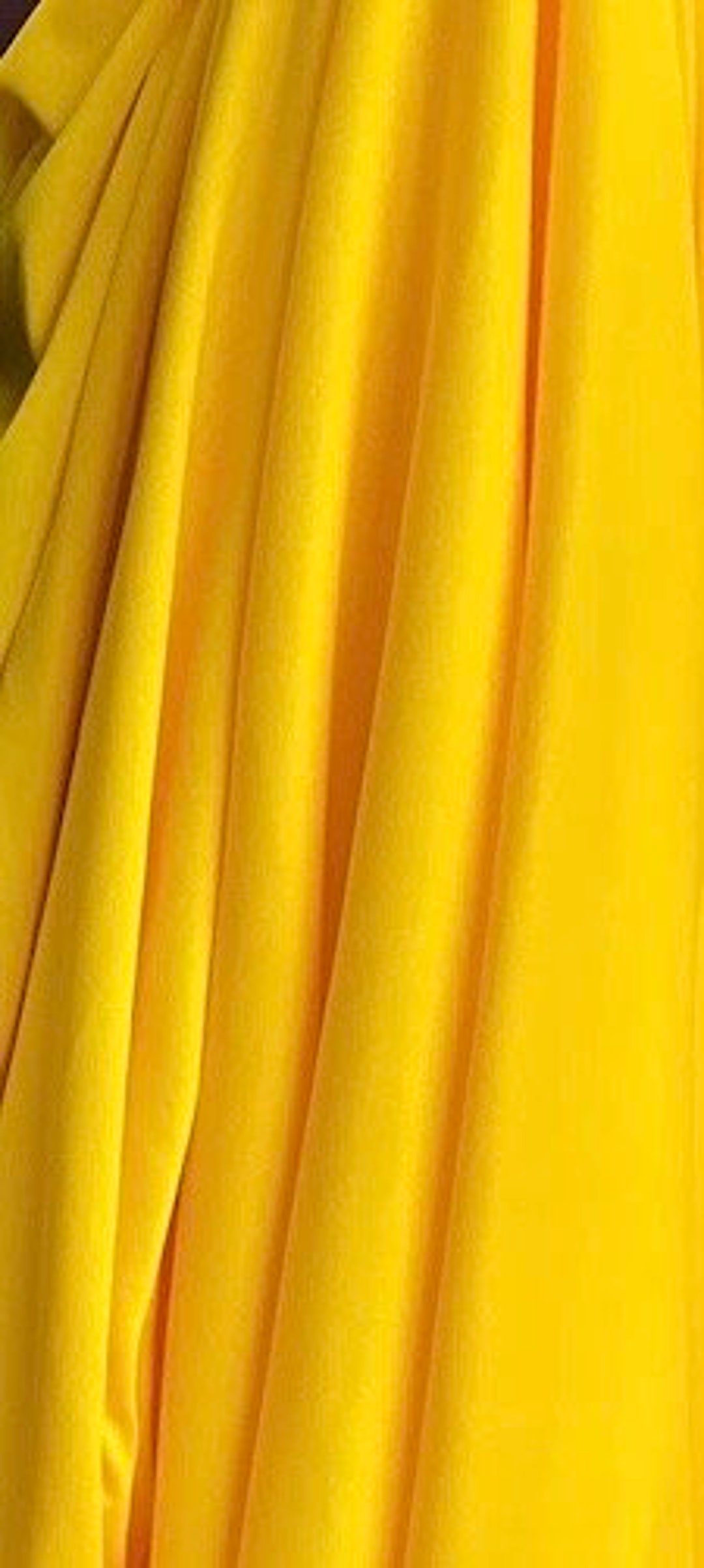 Yellow Interlock 2 Way Stretch Lining Fabric, 100% Polyester, 60" Wide ...