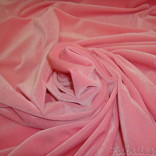 Neon Pink Stretch Velvet Fabric by the Yard - Etsy
