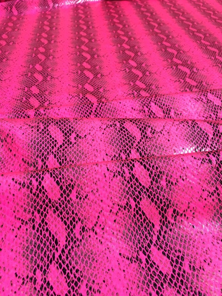 Neon Pink Snake Skin Reptile Venom Nylon Spandex Print Fabric. | Etsy