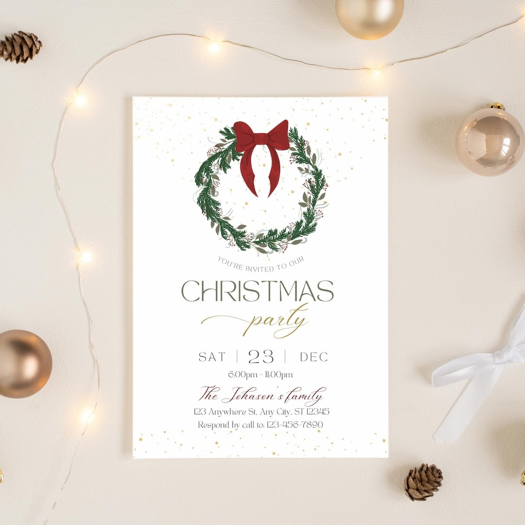 Editable Christmas Invitation – Printable Christmas Invitation Card ...