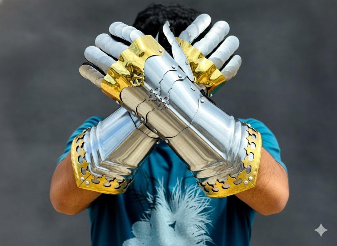 Medieval Gauntlets | Silver Gauntlets Steel Medieval Armour Gloves ...