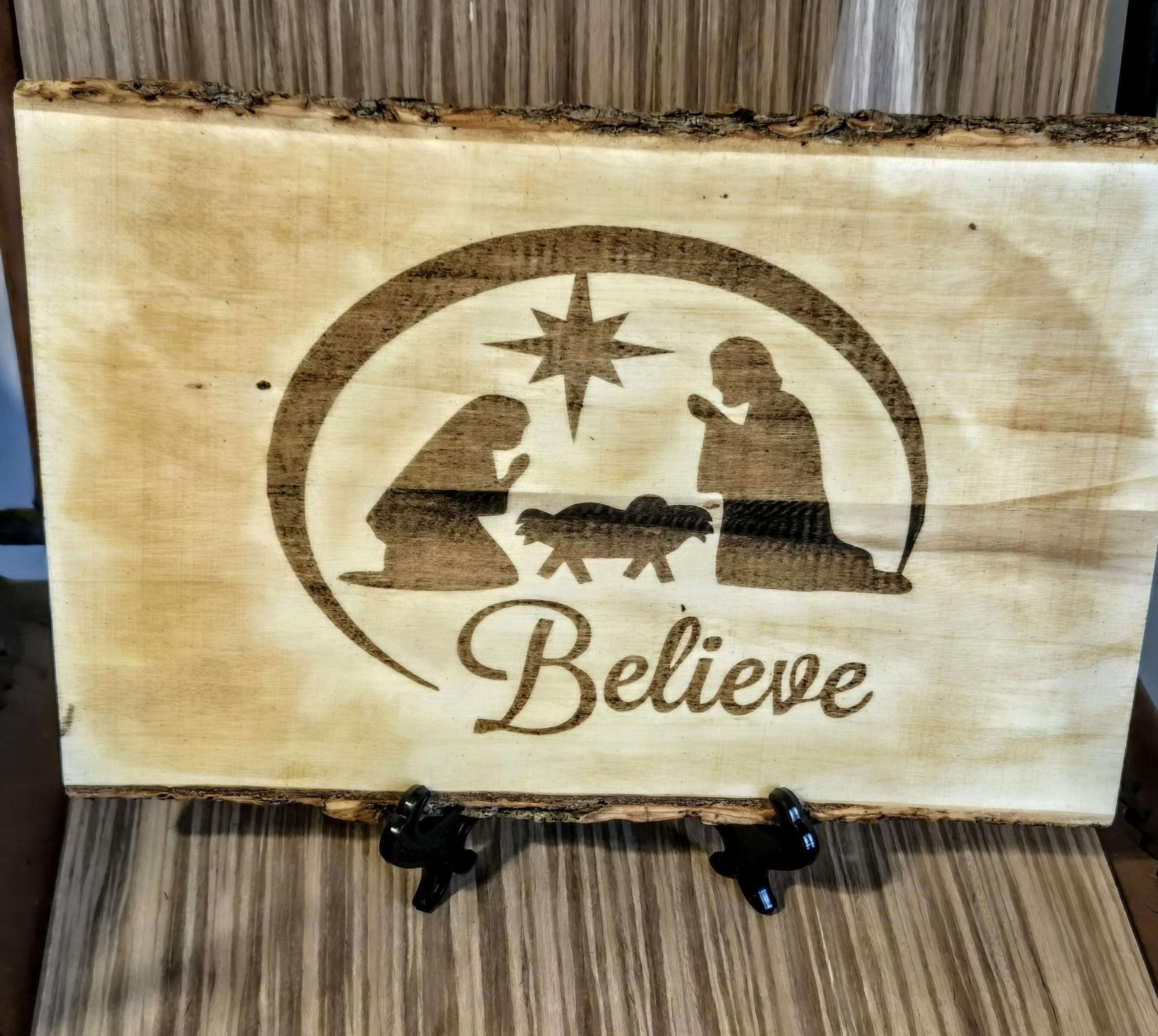 Nativity Engraving on Live Edge Maple. - Etsy