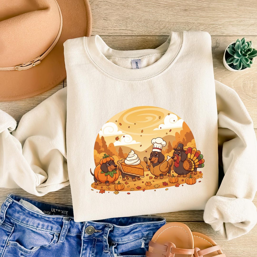 Turkey Dog Tshirt, Cute Wiener Dog Thanksgiving Tee, Dachshund Lover ...