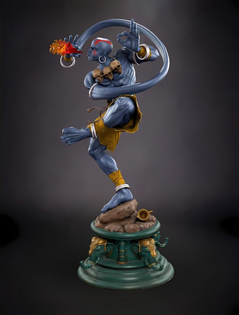 Mystic Yoga Warrior 3D Print Figurine | Spiritual Flame Statue (STL ...