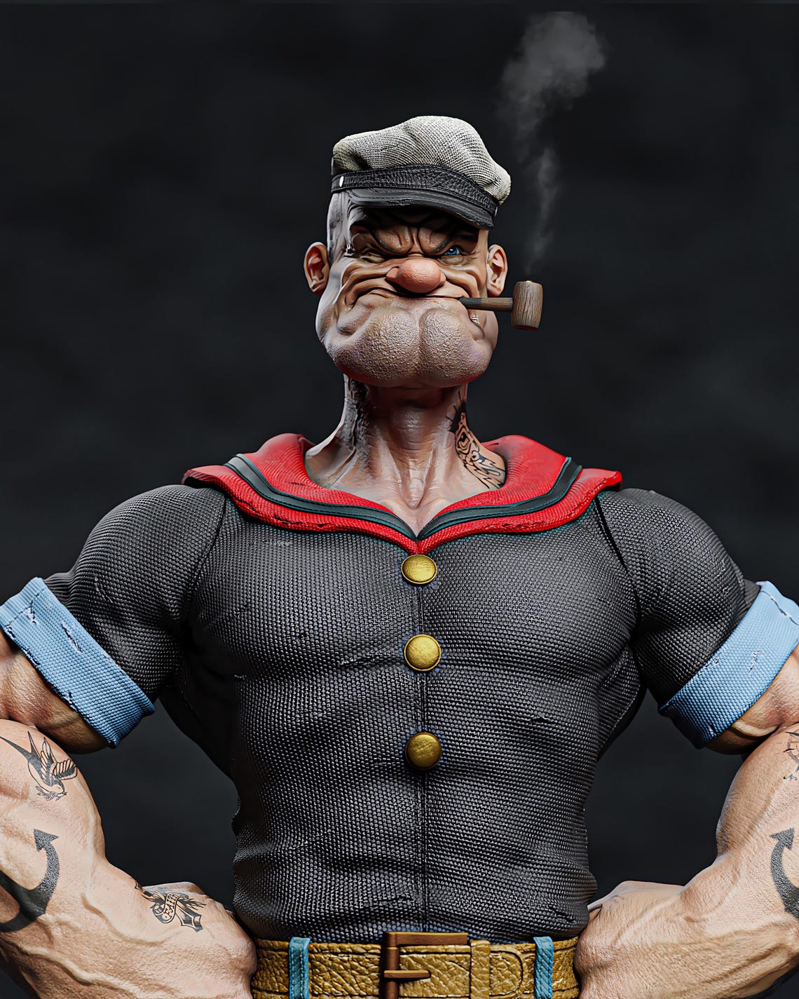 Sailor Brute Muscle STL | 3D Print Figurine Massive Arm Fighter ...