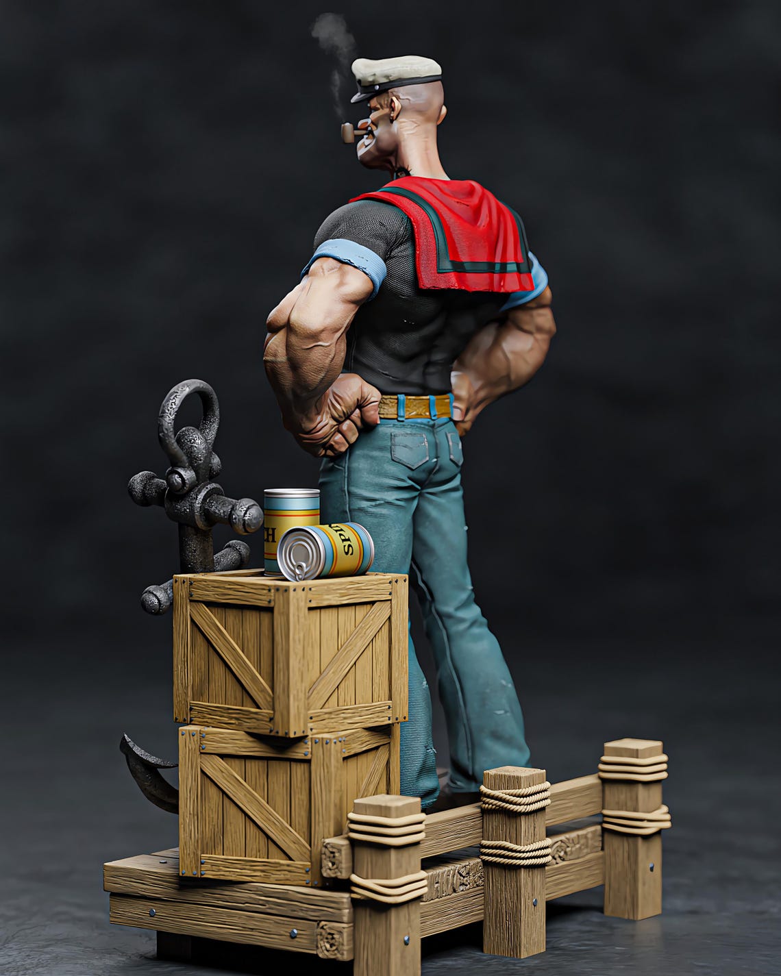 Sailor Brute Muscle STL | 3D Print Figurine Massive Arm Fighter ...