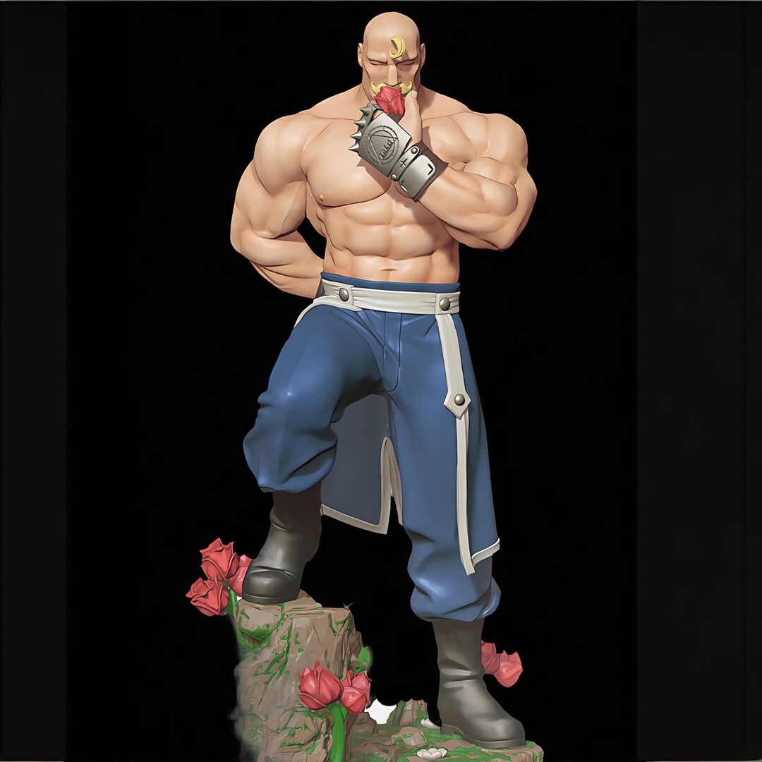 Shirtless Muscle Alchemist STL | 3D Print Figurine Armored Bodybuilder ...