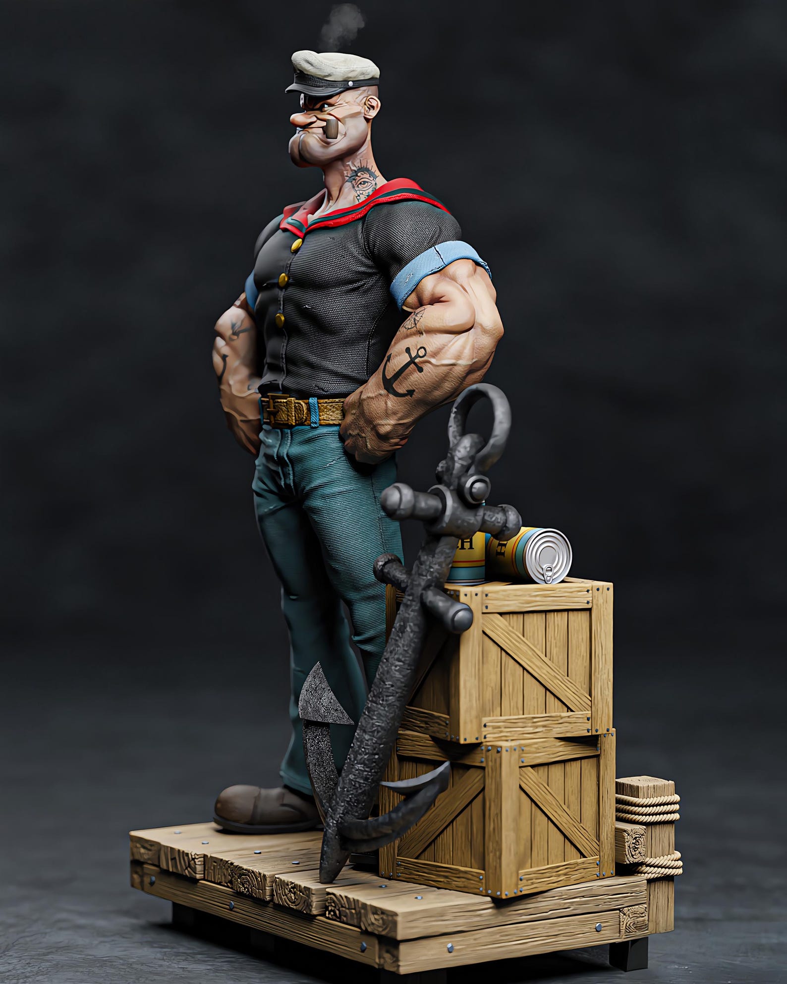 Sailor Brute Muscle STL | 3D Print Figurine Massive Arm Fighter ...