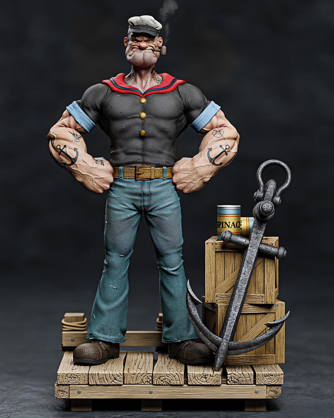 Sailor Brute Muscle STL | 3D Print Figurine Massive Arm Fighter ...