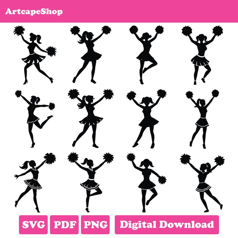 Cheerleader SVG, Cheerleader Svg Pack, Cheerleader SVG, Cheer ...