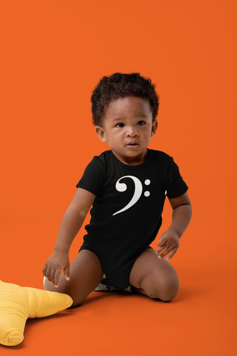 Baseline Beat Bodysuit Black Bass Clef Musical Symbol Music - Etsy