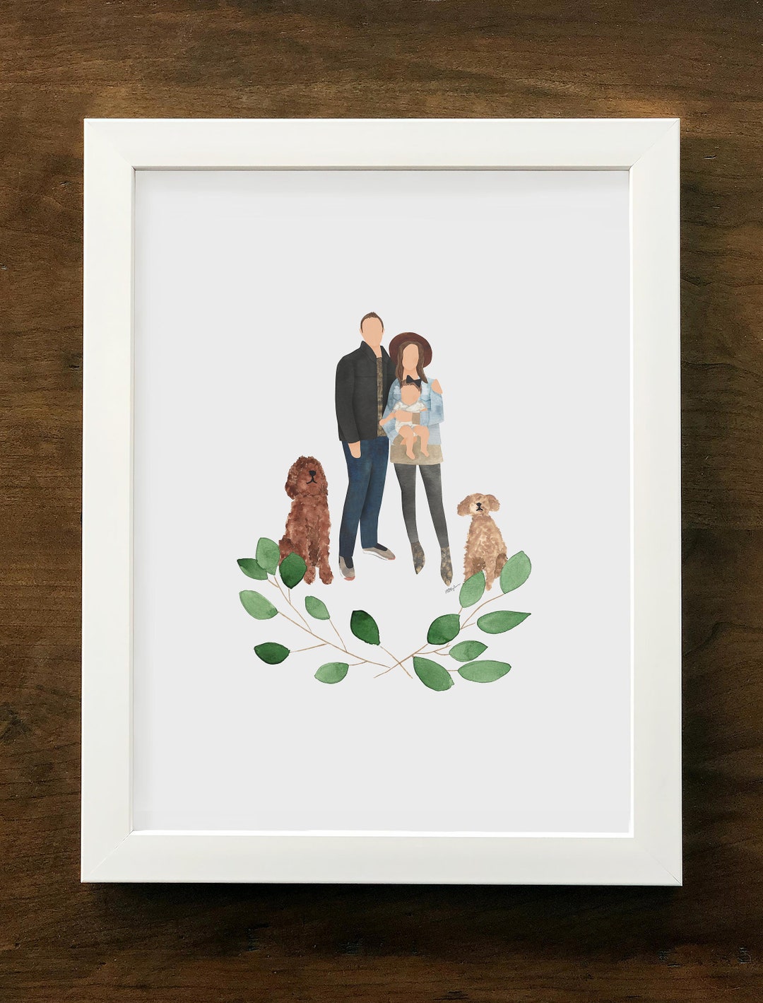 Custom Faceless Family Portrait Commission Digital Printable - Etsy