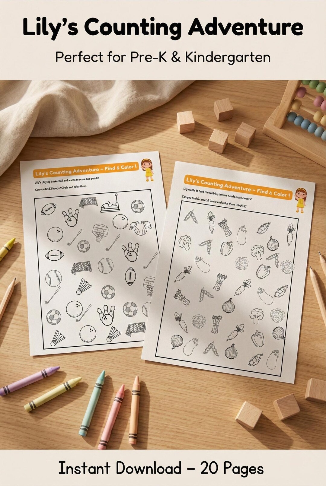 Lily’s Counting Adventure + BONUS Number Worksheets | Preschool Bundle ...
