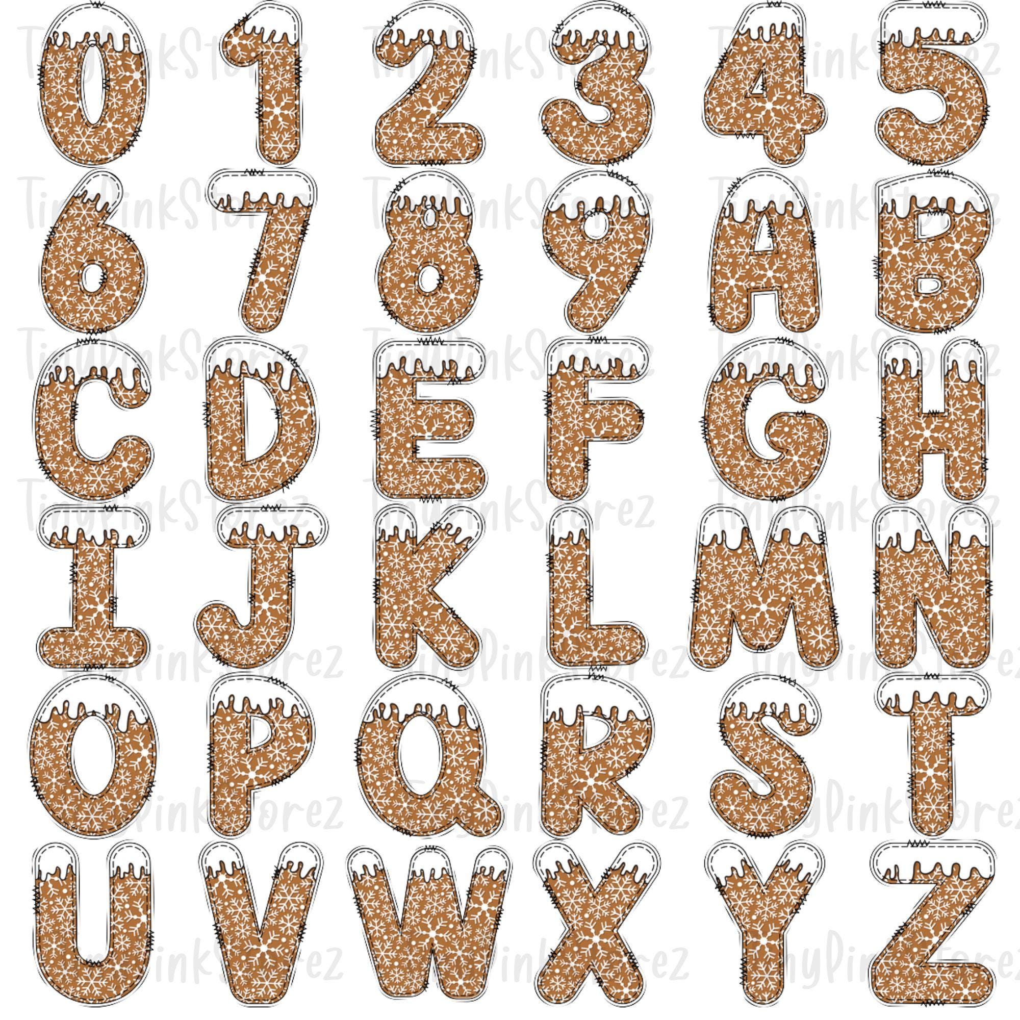 Christmas Clip Art Doodle Letters Bundle Png, Uppercase Alphabet Set ...